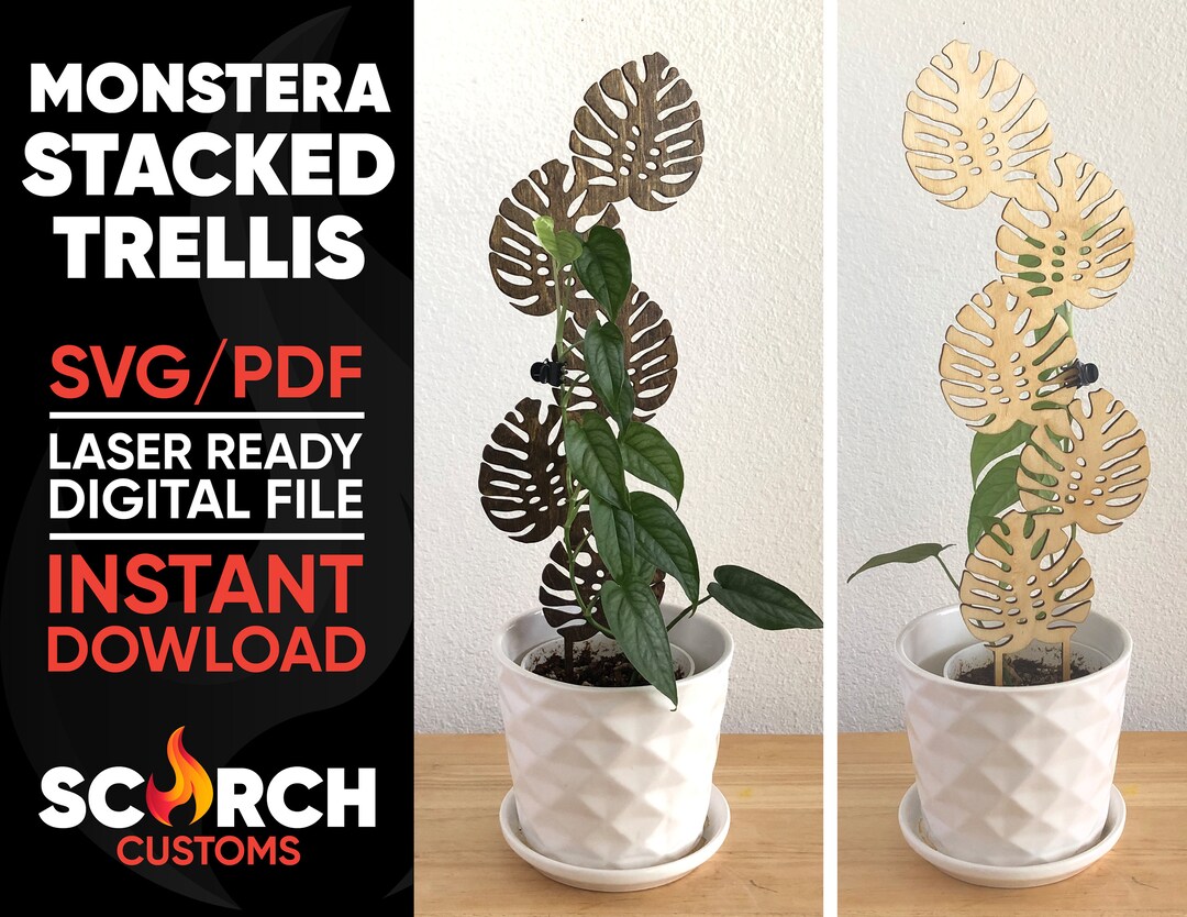 Monstera Stacked Trellis - Digital File - SVG - Etsy Canada
