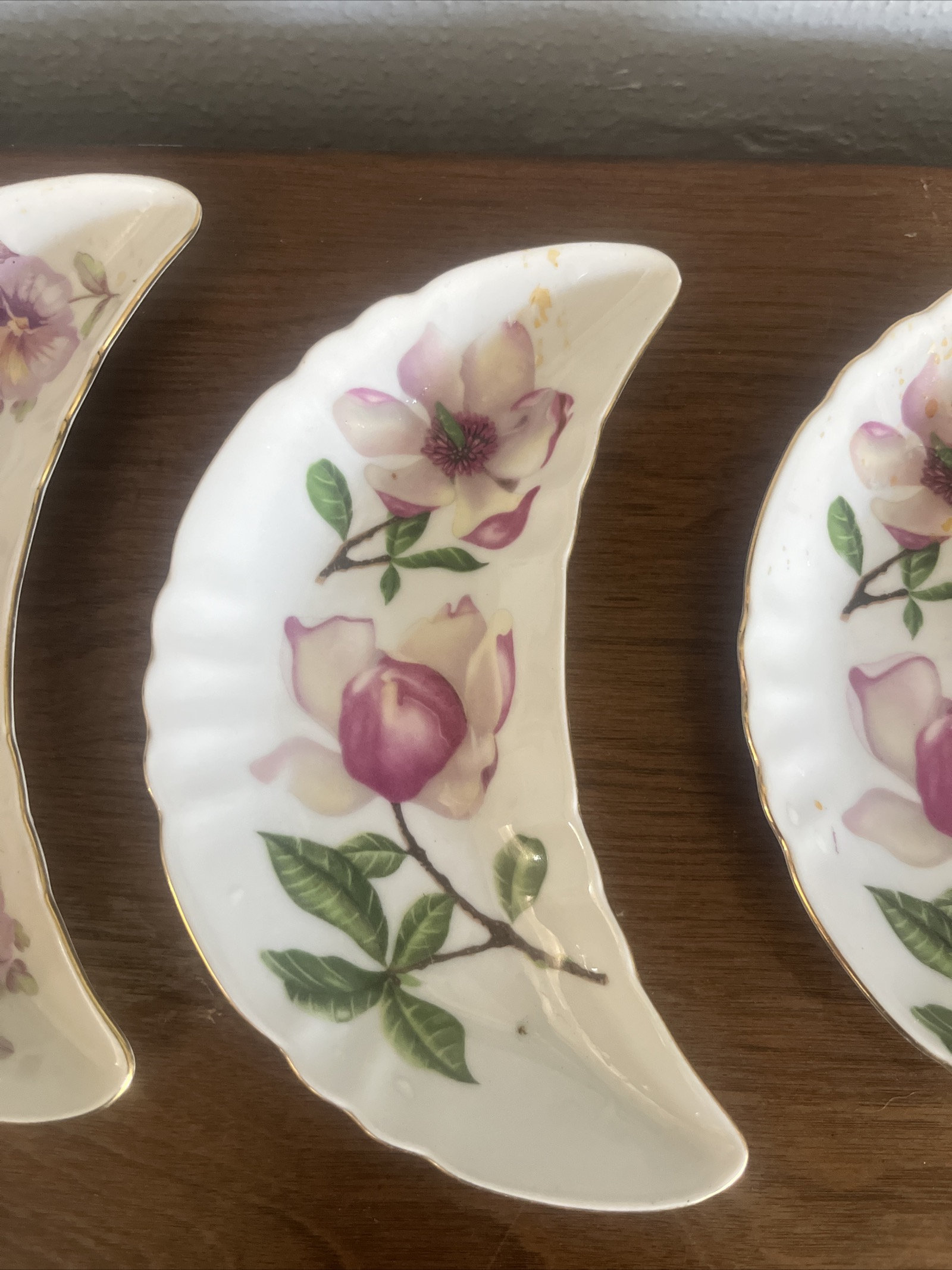 Set of 4 Mitterteich Bone Dishes Bavaria Germany Floral Designs Side ...