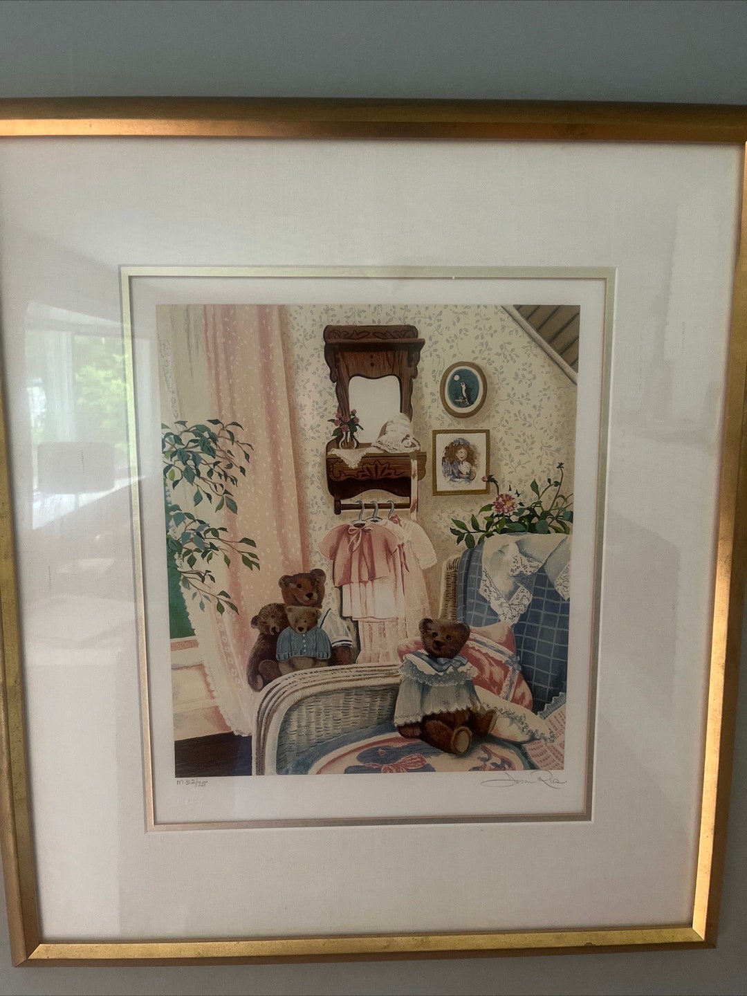 Susan Rios - the New Arrival , Hand-signed Serigraph, Framed. No. 52 of ...
