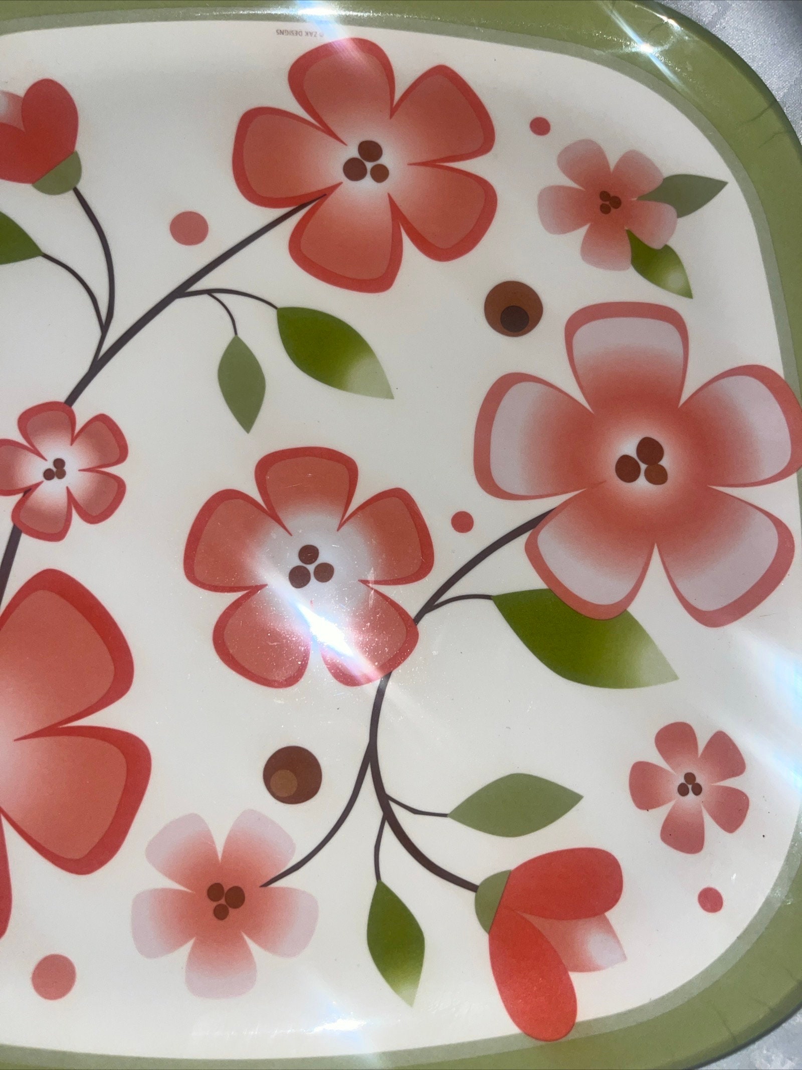 Vintage ZAK Design Melamine Tray- Fun Floral Design Tray 11” X 11 ...