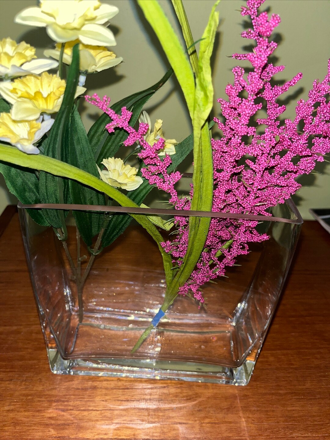 Vintage Clear Glass Rectangular Vase 7x7x3. MCM. Free Shipping - Etsy