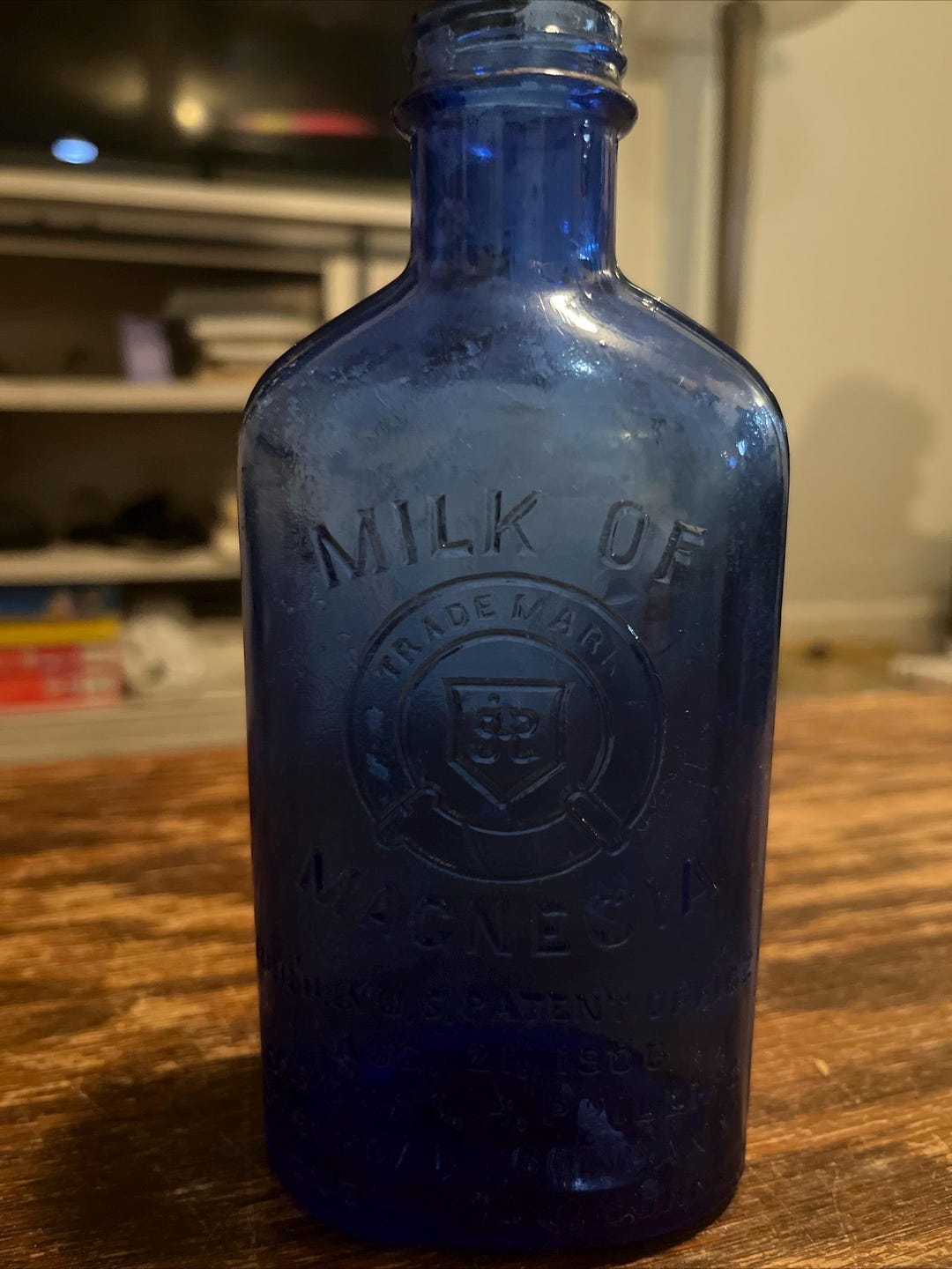 Antique Cobalt Blue Glass Milk of Magnesia 1906 Early 20th C. Bottle ...