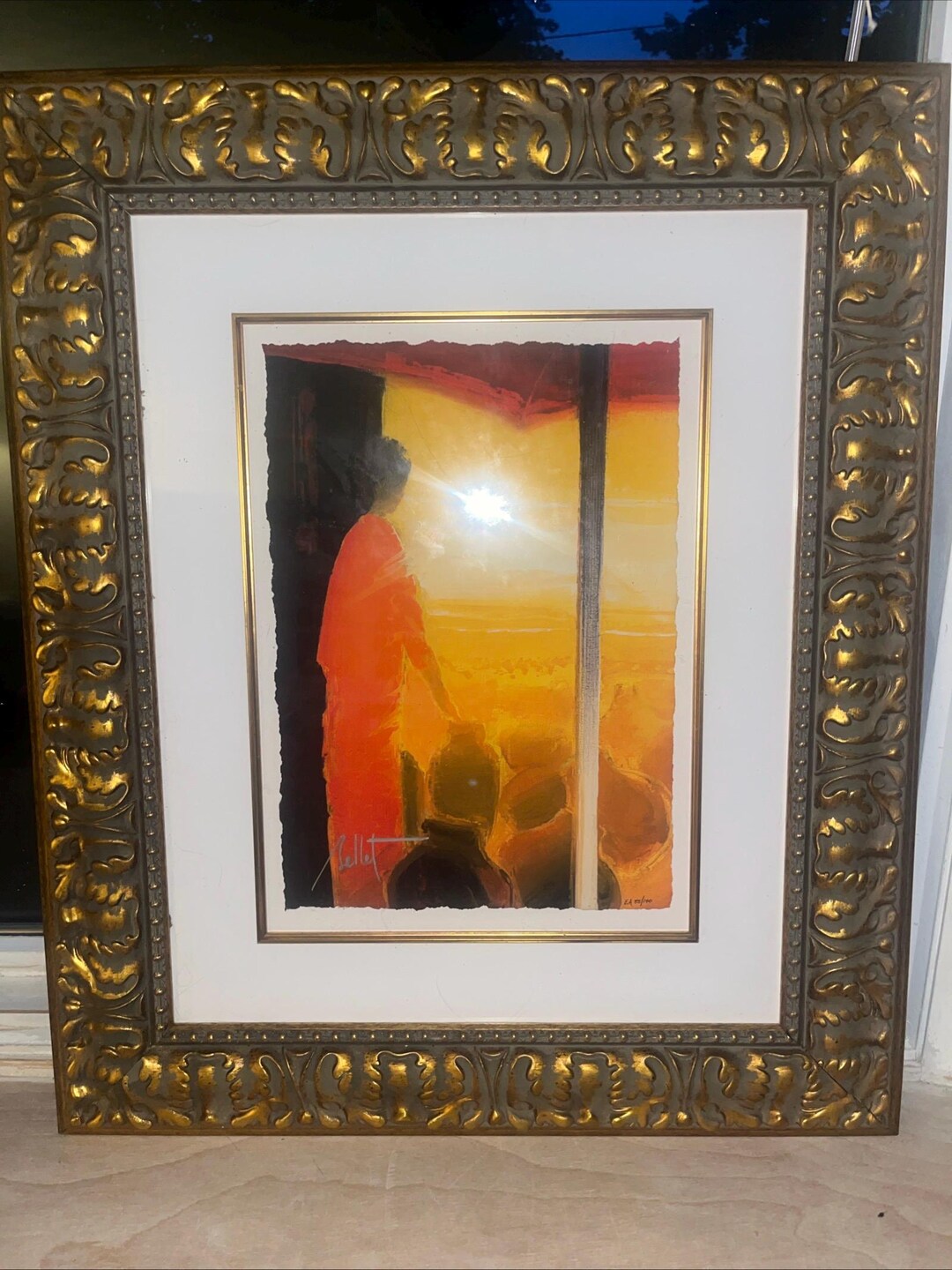Émile Bellet “sous Le Parasol” Signed Print E.A. 40/100 Framed Art ...