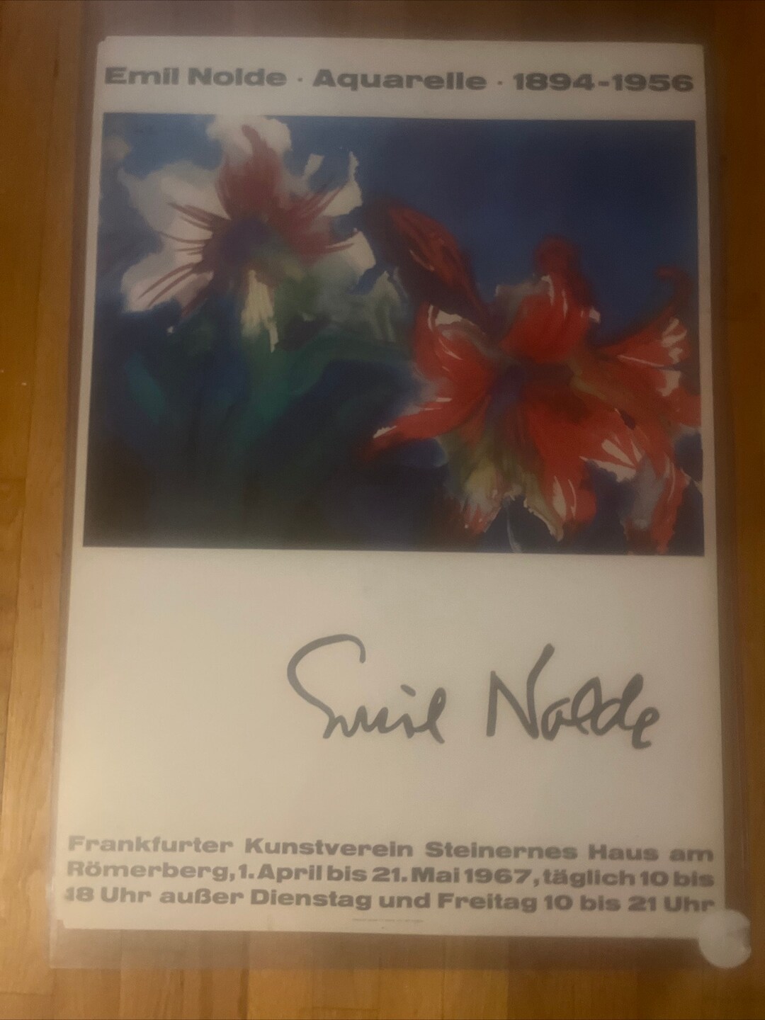 1967 Emil Nolde Aquarelle 1894-1956 Art Exhibit Poster Frankfurter ...