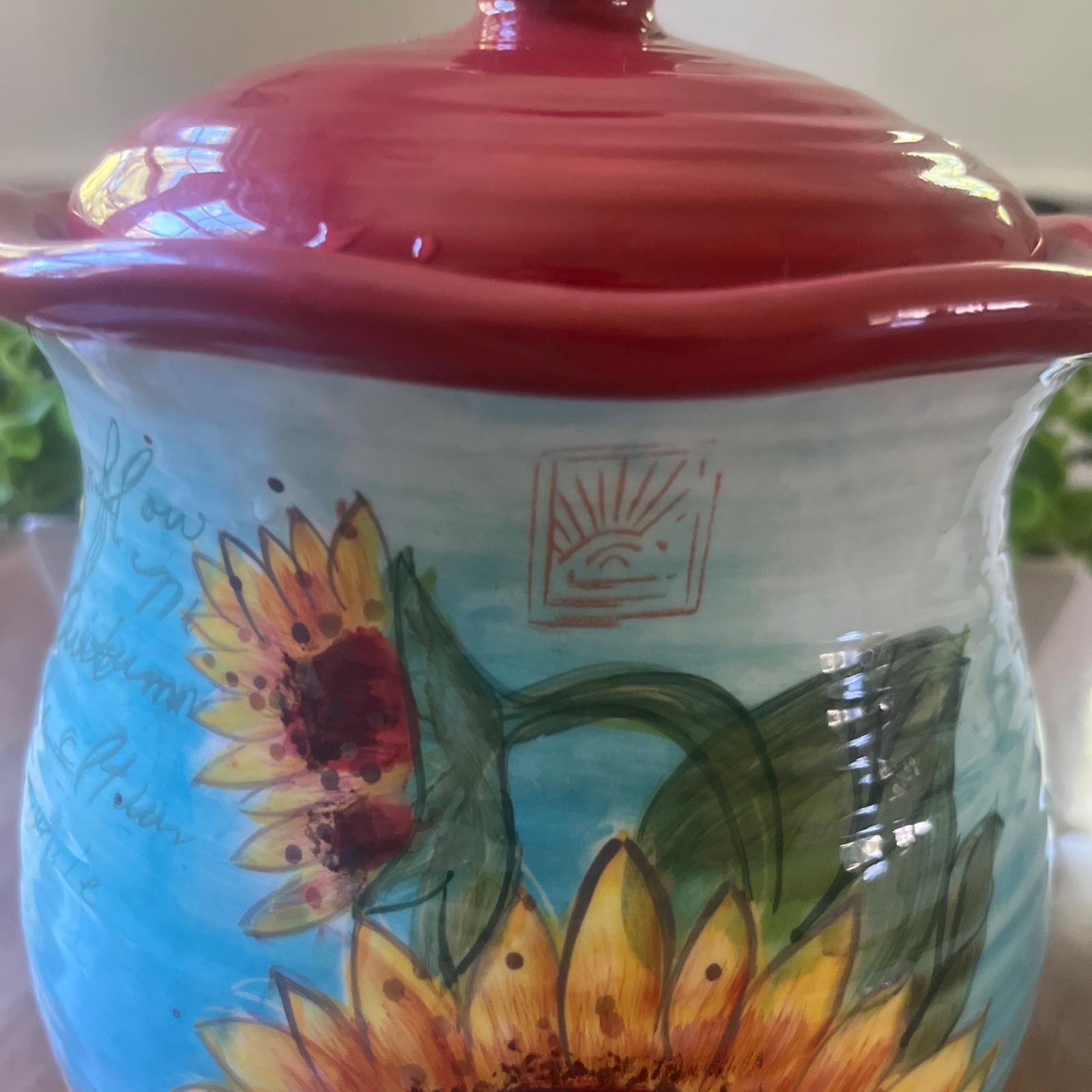 Susan Winget Certified International Sunflower Meadows Large Canister ...