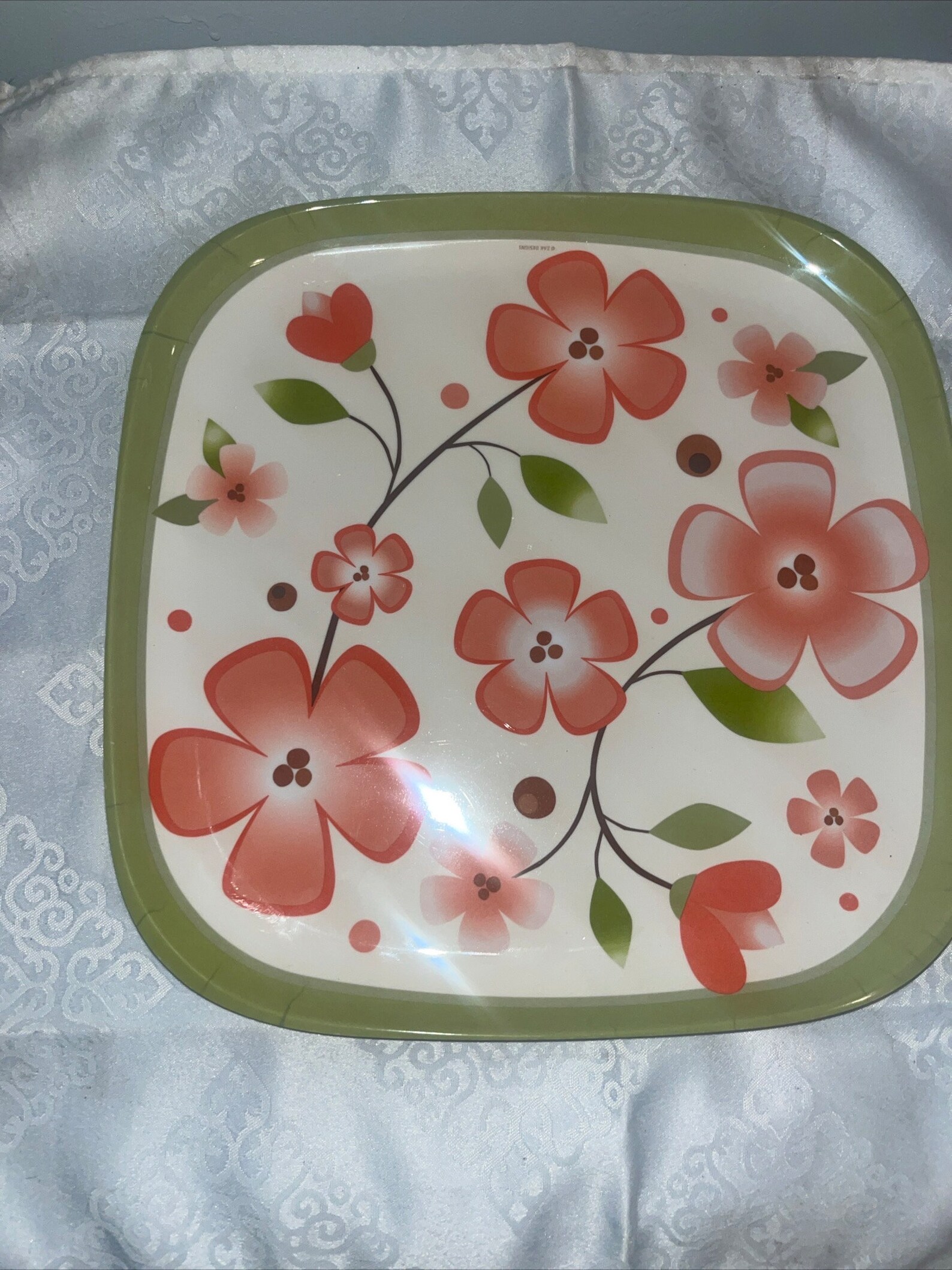 Vintage ZAK Design Melamine Tray Fun Floral Design Tray 11 X 11. Free ...