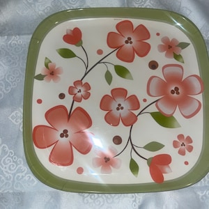 Vintage ZAK Design Melamine Tray- Fun Floral Design Tray 11” X 11 ...