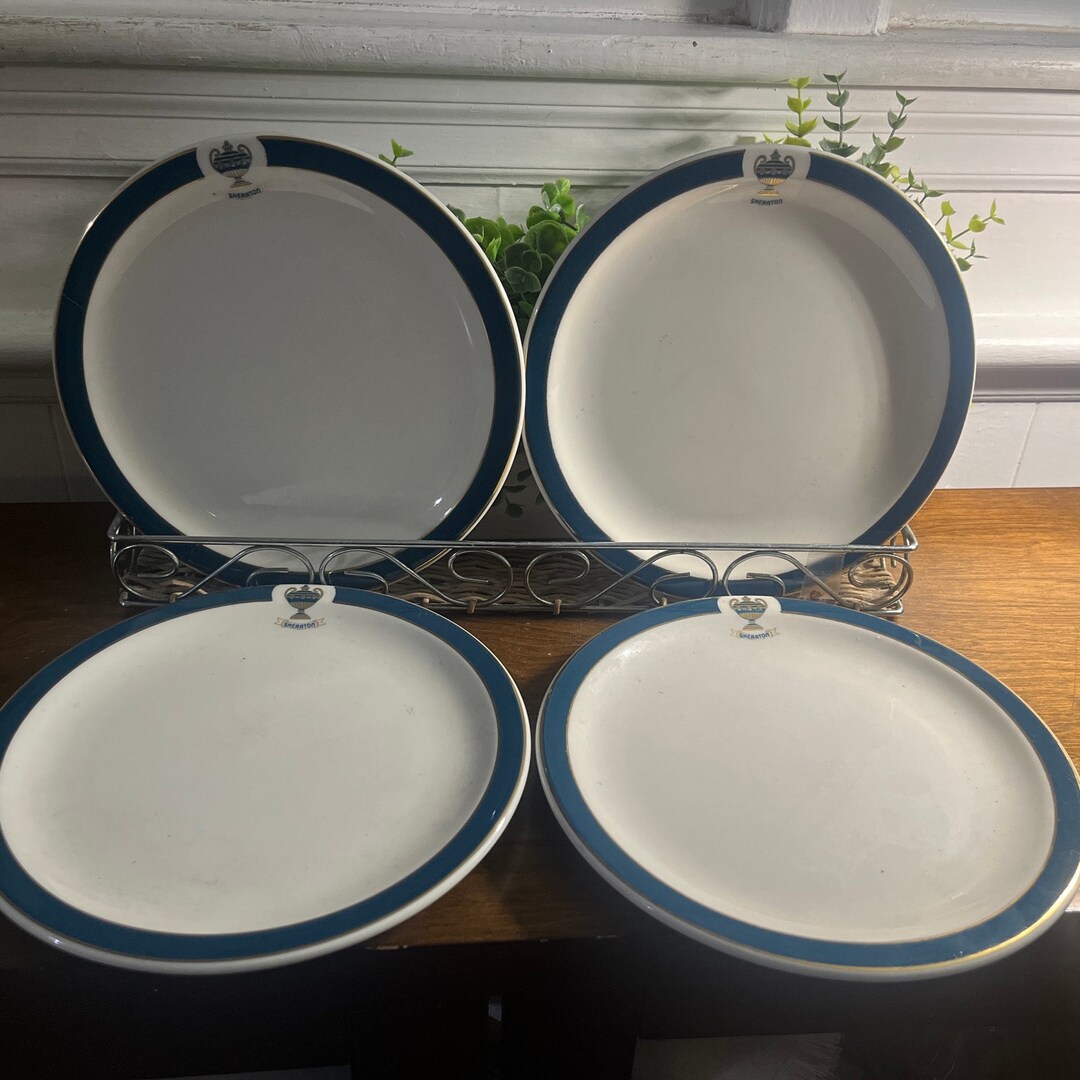 Set of 4 1950-60s Era Sheraton Hotel Iroquois China 8-1/2” Salad Plate ...