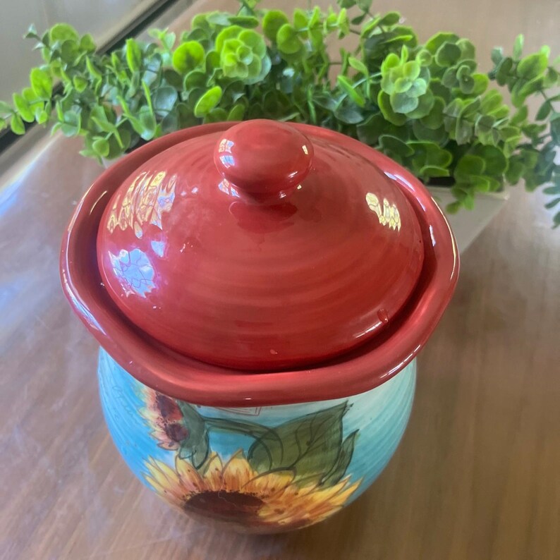 Susan Winget Certified International Sunflower Meadows Large Canister ...