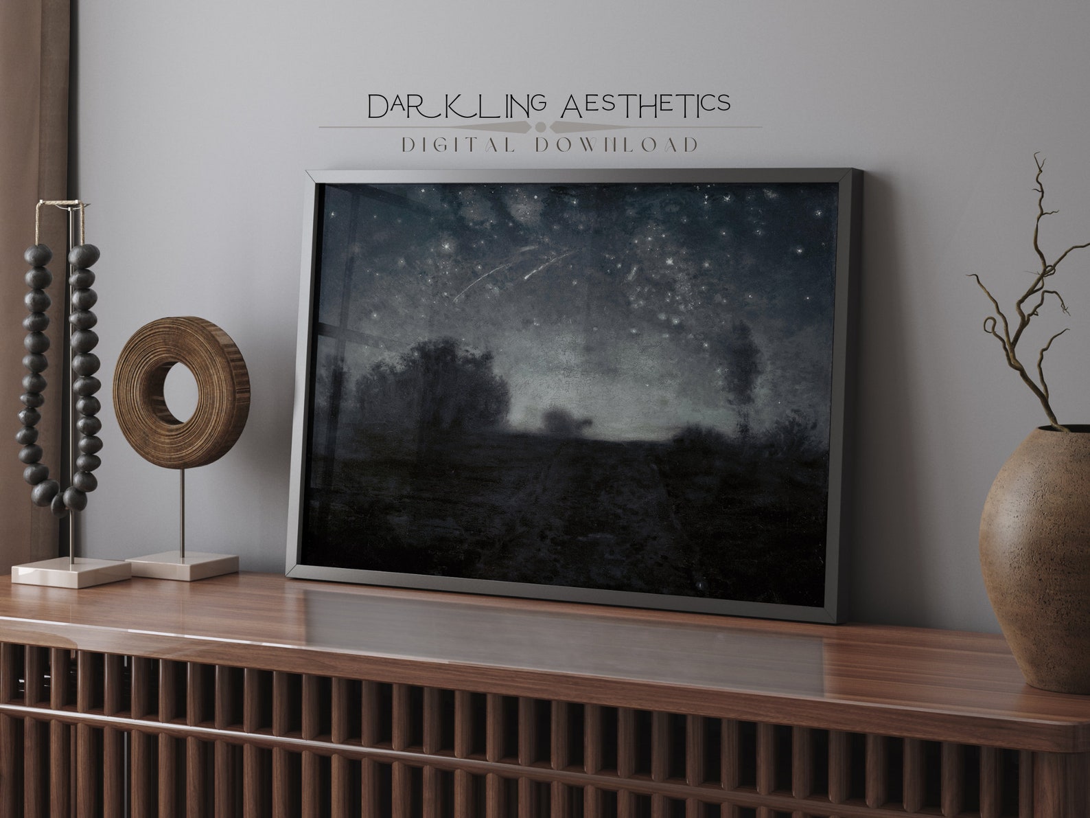 Starlight Print Vintage Moody Celestial Dark Night Sky - Etsy