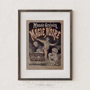 Black Magic French Show Poster | Vintage Spooky Occult Halloween ...