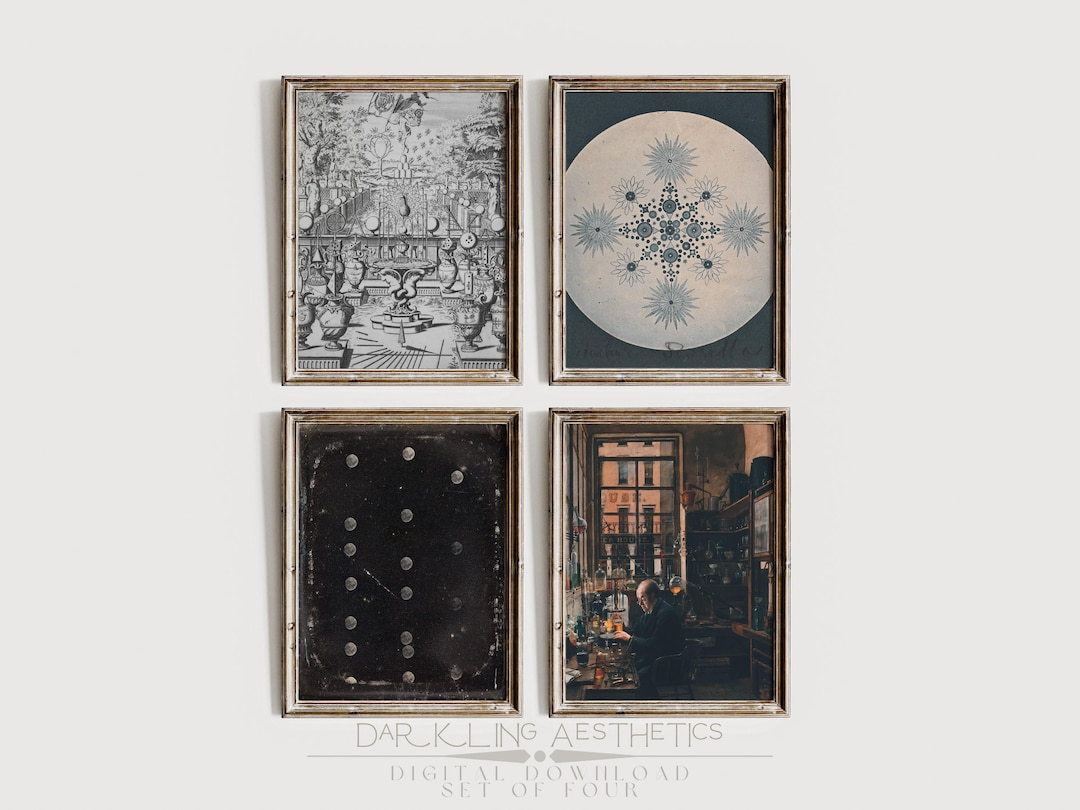 Set of Four Vintage Science & Mathematics Art Prints | Vintage Moody ...