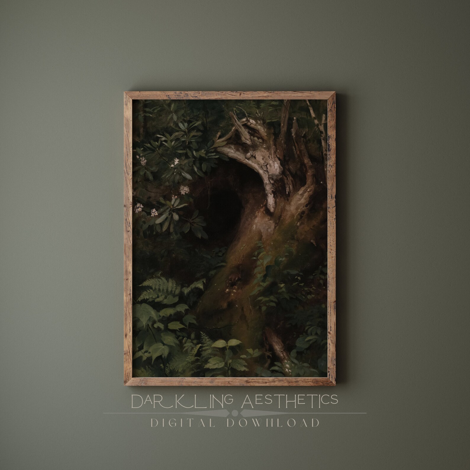 Dark Forest Tree Print Vintage Moody Cottagecore Woods & - Etsy