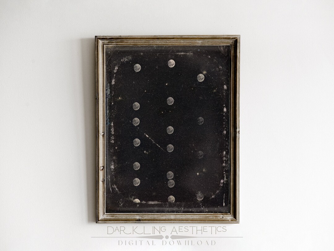 Multiple Exposures of the Moon Print | Vintage Victorian Moody Science ...