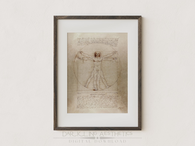 Vitruvian Man Print Leonardo Da Vinci Famous Renaissance - Etsy
