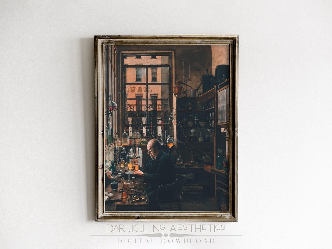 In the Laboratory Painting | Vintage Victorian Moody Science Printable ...