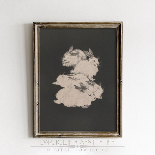 White Rabbit Print - Etsy