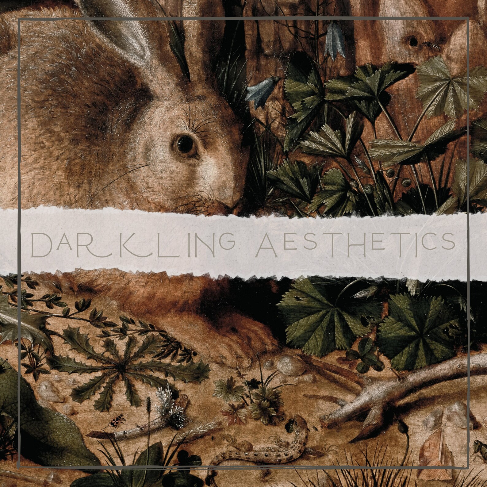 Dark Forest Rabbit Print Vintage Moody Cottagecore Botanical - Etsy