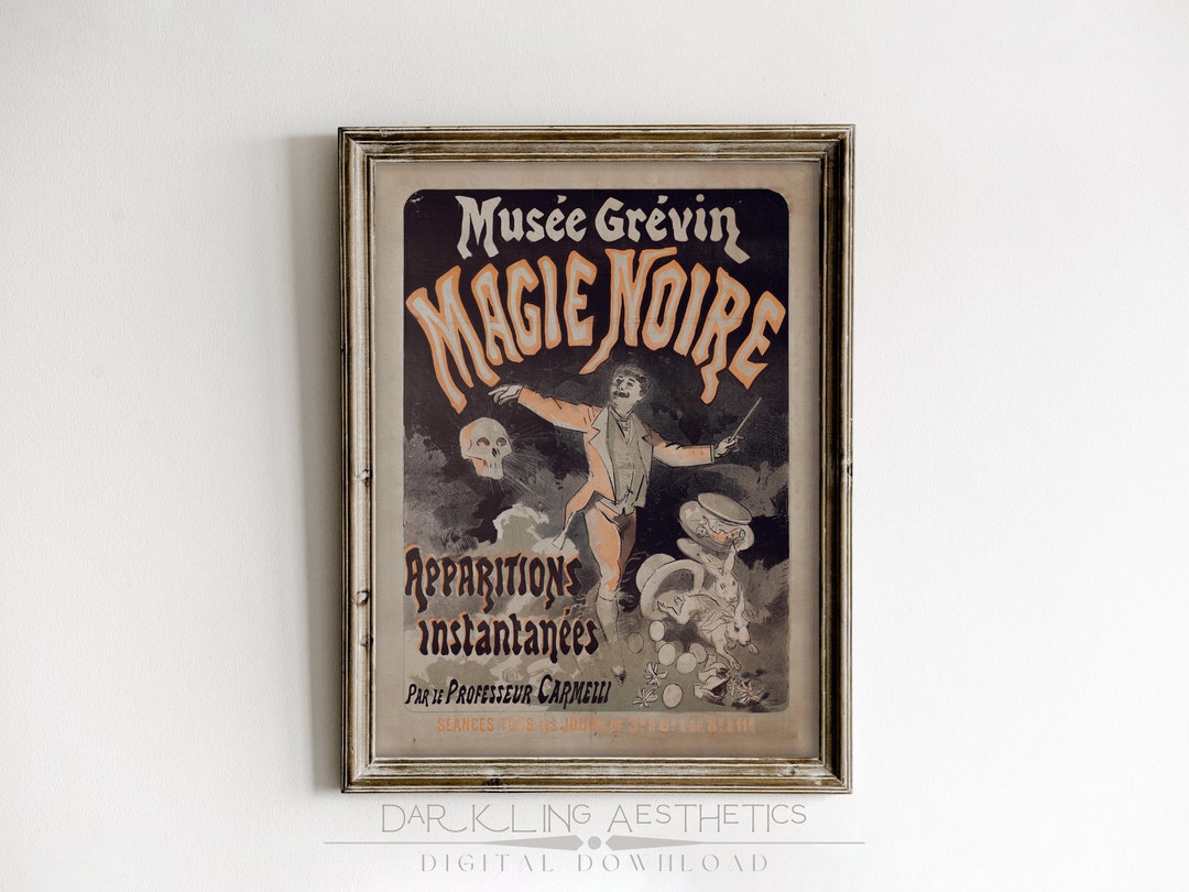 Black Magic French Show Poster | Vintage Spooky Occult Halloween ...