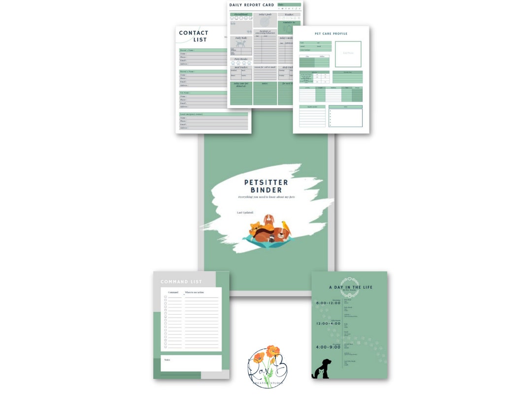 CUSTOMIZABLE DOWNLOADABLE TEMPLATE Pet Sitter Instructions | Cat & Dog ...