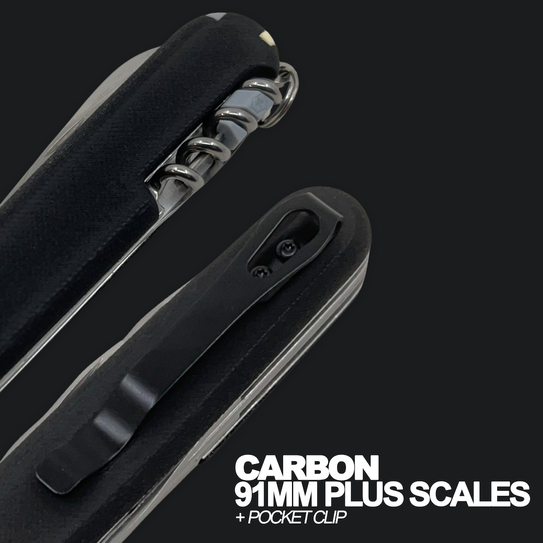 Carbon Plus Scales for 91mm Victorinox Swiss Army Knife - Optional ...