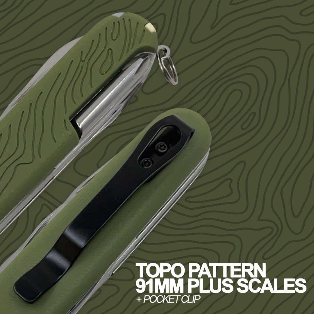 Topo Pattern Plus Scales for 91mm Victorinox Swiss Army Knife ...