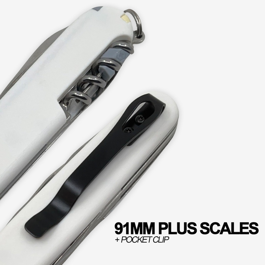Plus Scales for 91mm Victorinox Swiss Army Knife - Optional Pocket Clip ...