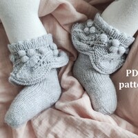 German Knitting Pattern Baby Shoes Baby Socks 4-6 Months Knitting for ...
