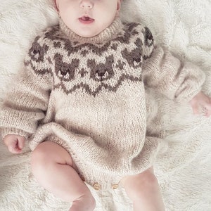 Baby Romper Knitting Pattern, PDF Pattern, Lopapeysa Pattern, Icelandic ...