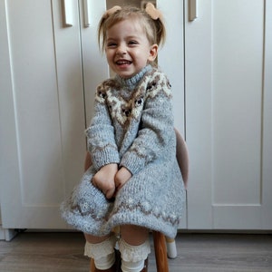 Knitting Pattern Baby Dress. Lopapeysa Pattern, Icelandic Pattern ...