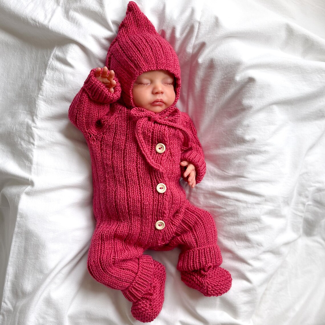 SET of Knitting Patterns for Baby 3-6 Months, 3 in 1, Baby Romper, Elf ...