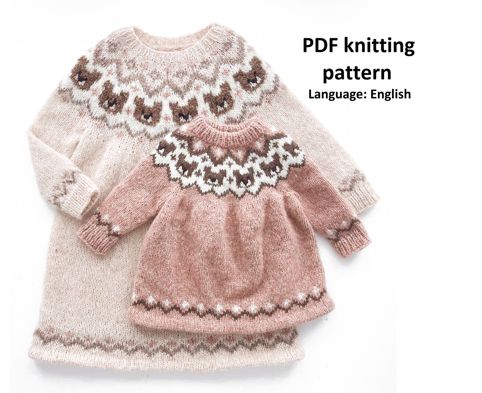 Knitting Pattern Baby Dress. Lopapeysa Pattern, Icelandic Pattern ...