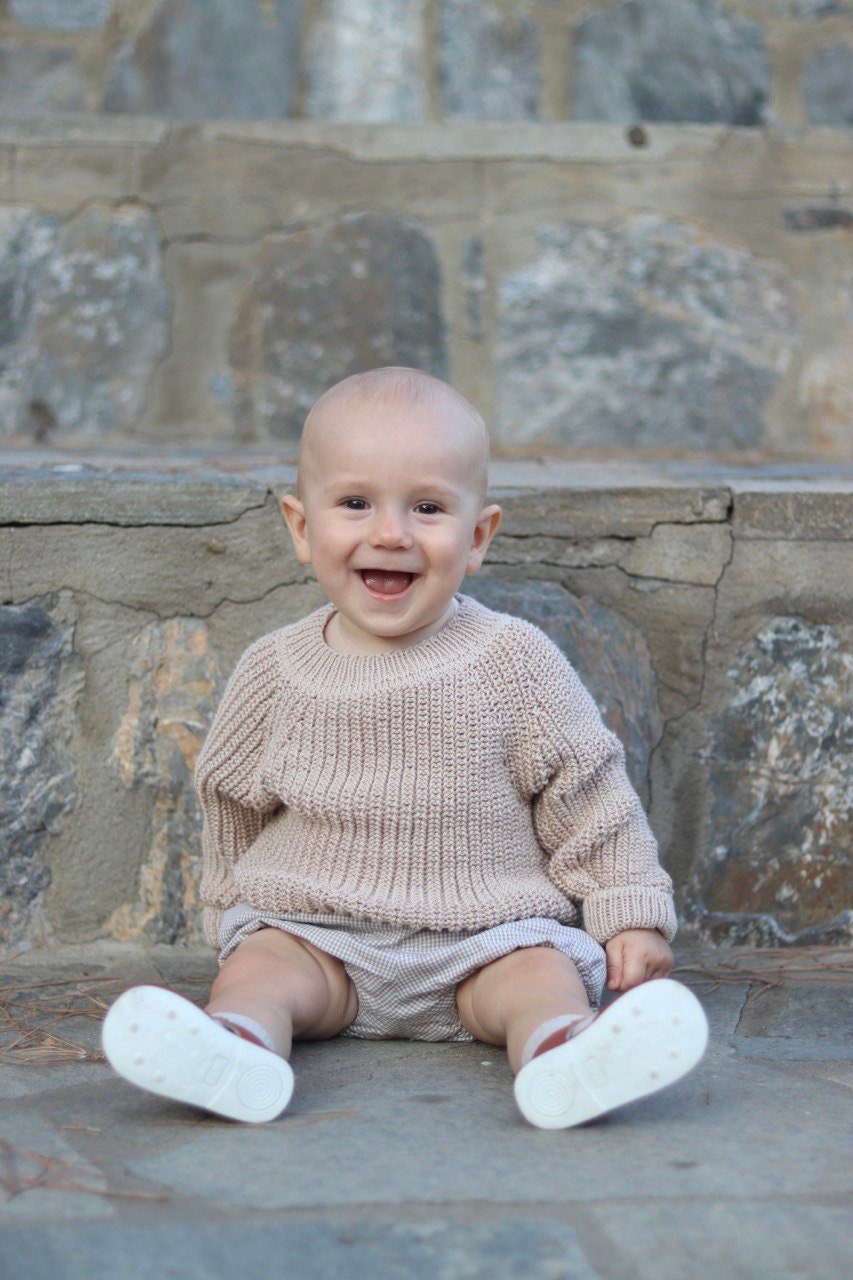 Knitting Pattern Baby Jumper, Baby Girl Sweater, Baby Boy Sweater, Step ...