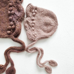 Knitting Pattern Baby Bonnet, Popcorn Baby Bonnet, Bobble Bonnet, Elf Bonnet Pattern, Pixie Hat ...