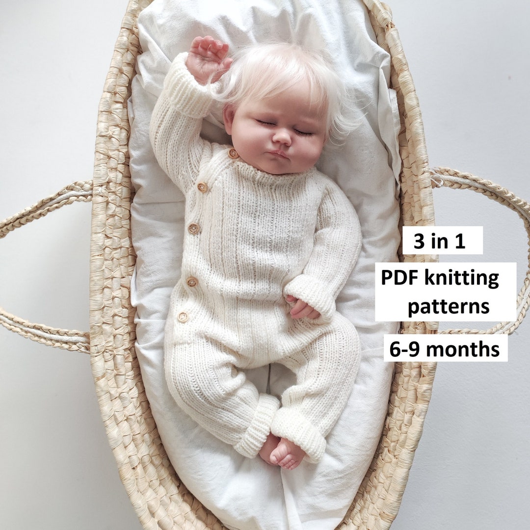 PDF Knitting Patterns Set 3 in 1, 6-9 Months, Knitting Patterns Baby ...