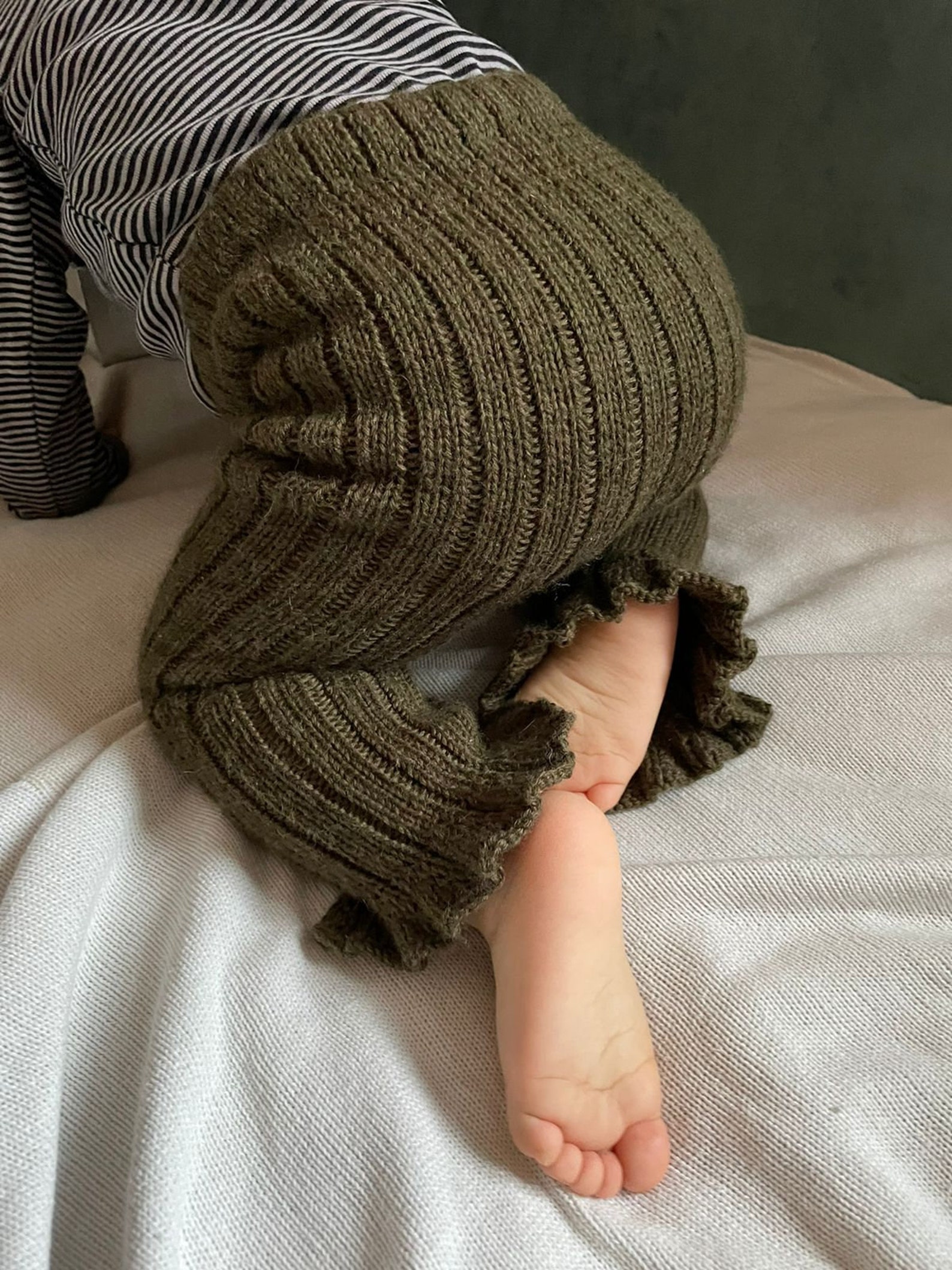 Knitting Pattern Ribbed Leggings Baby Ribbed Pants Pdf | Etsy