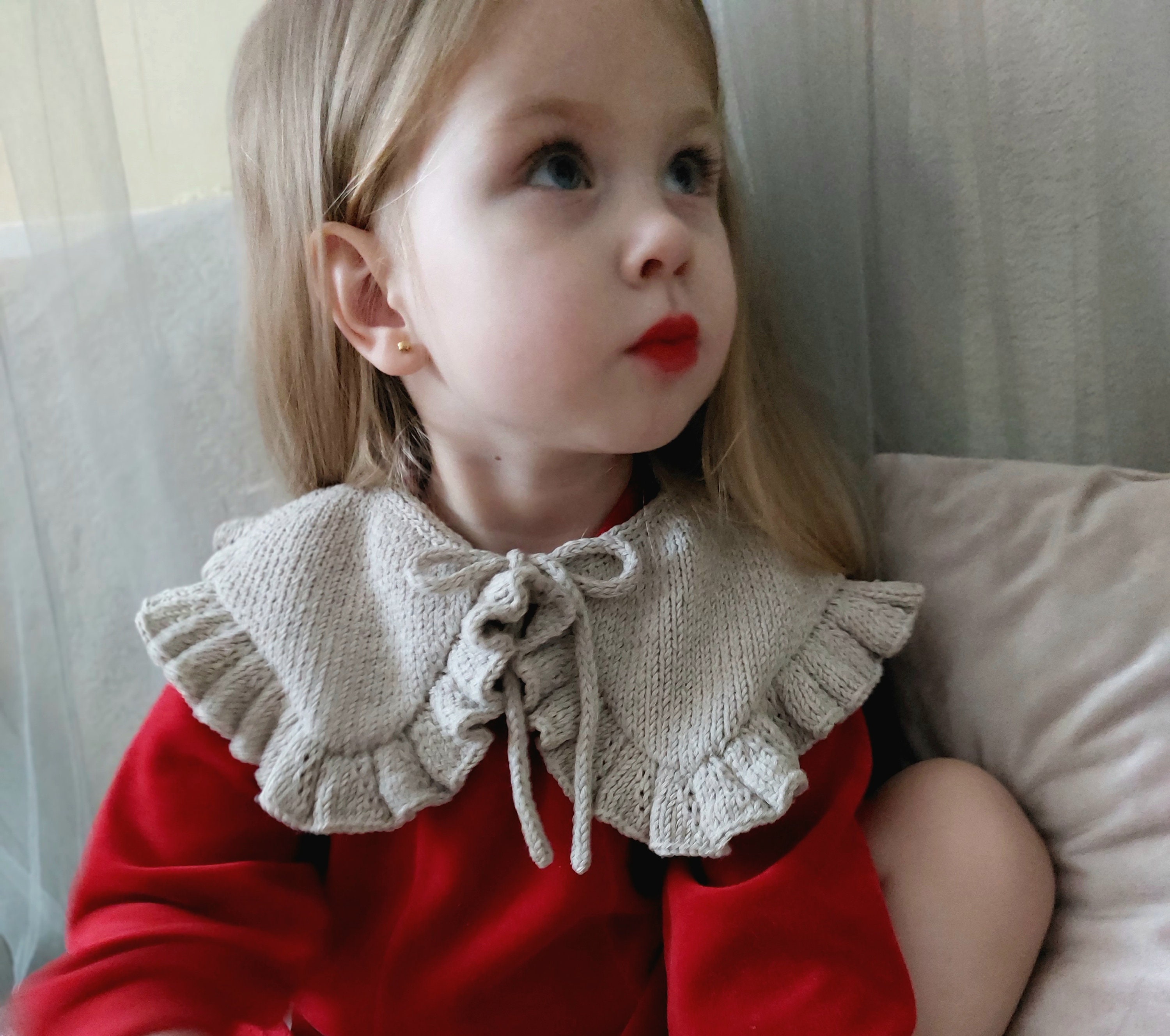 Knitting Pattern Ruffle Collar, Knit Pattern Baby Girl Collar, Adult ...