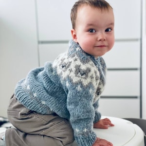 Knitting Pattern Baby Jumper. Lopapeysa Pattern, Icelandic Pattern ...