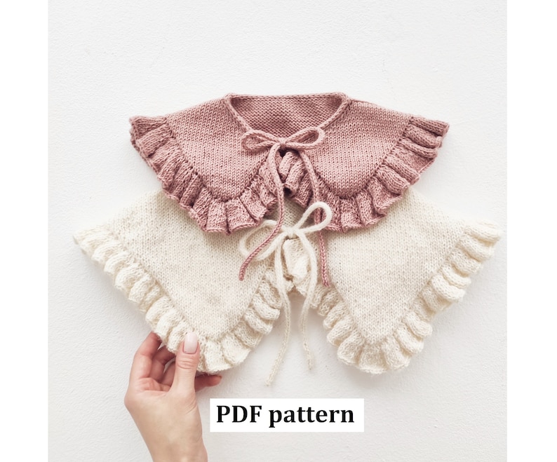 Knitting Pattern Ruffle Collar, Knit Pattern Baby Girl Collar, Adult ...