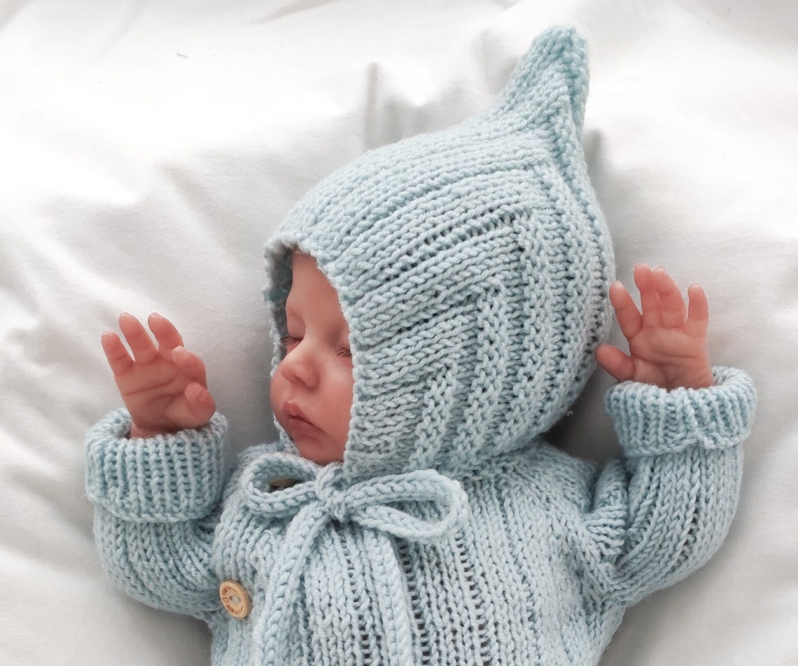 SET of Knitting Patterns for Baby 0-3 Months, Pattern in ENGLISH, Cap ...