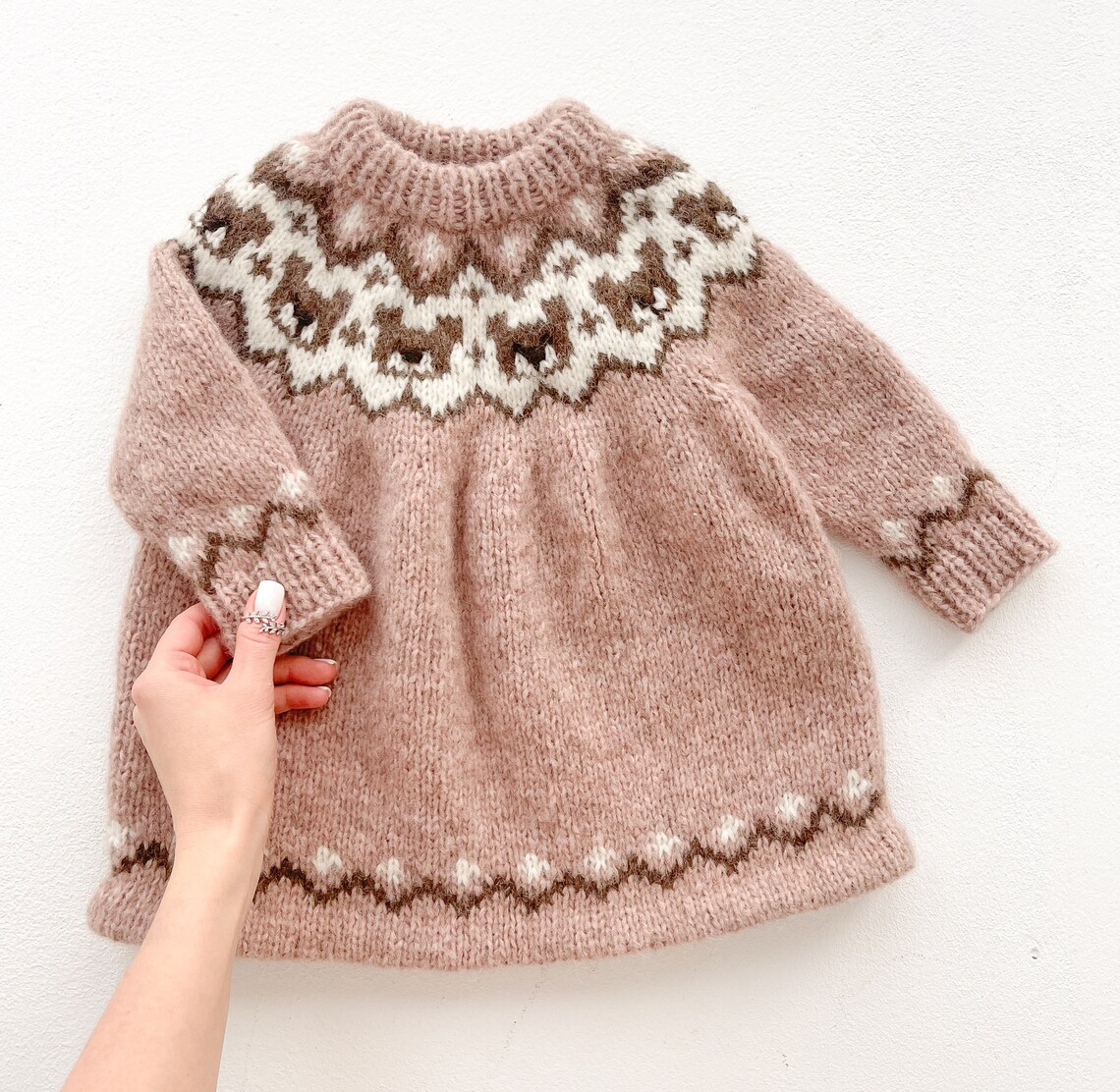 Knitting Pattern Baby Dress. Lopapeysa Pattern, Icelandic Pattern ...