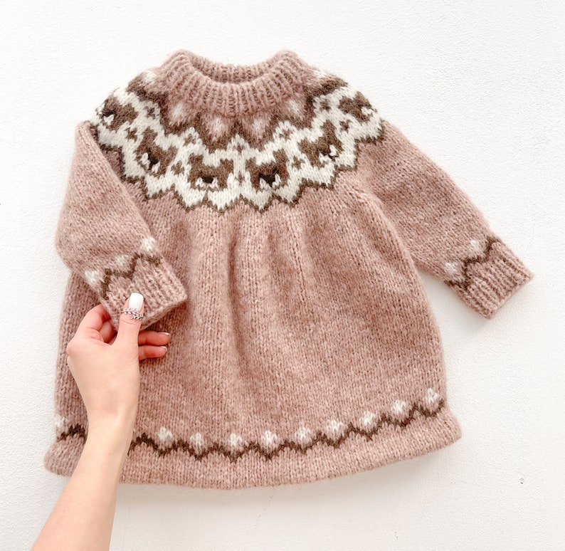 Knitting Pattern Baby Dress. Lopapeysa Pattern, Icelandic Pattern ...