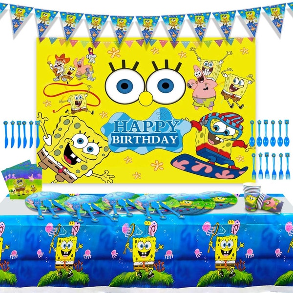 Spongebob Party Supplies - Etsy