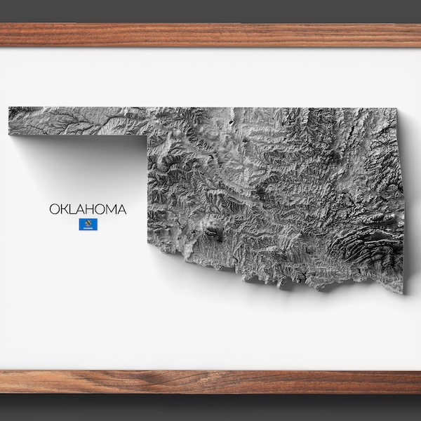 3d Printed Map of Oklahoma - Etsy