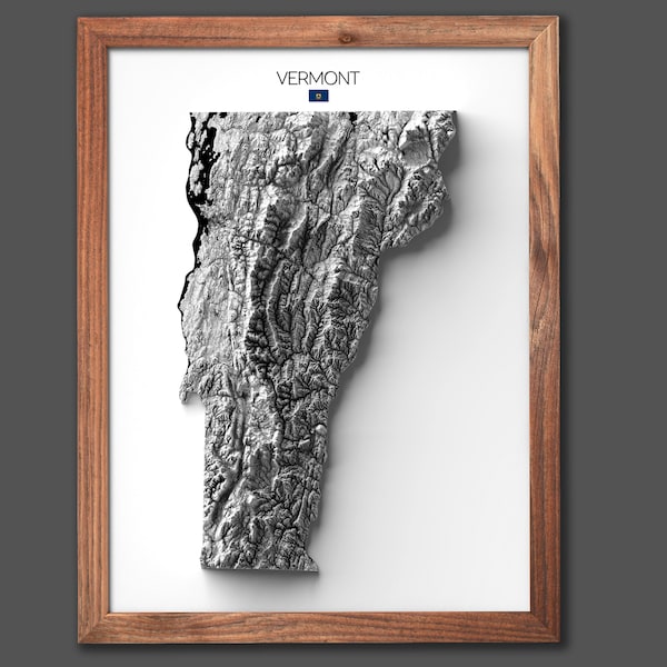 Vermont Map - Etsy