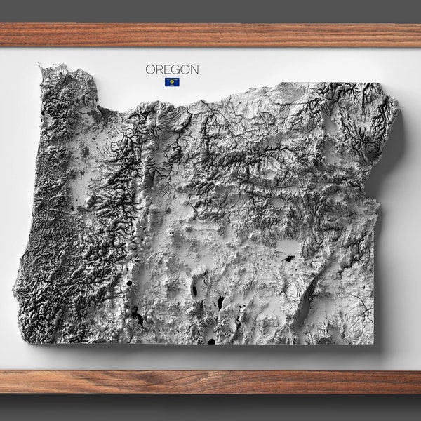 Oregon Topography - Etsy