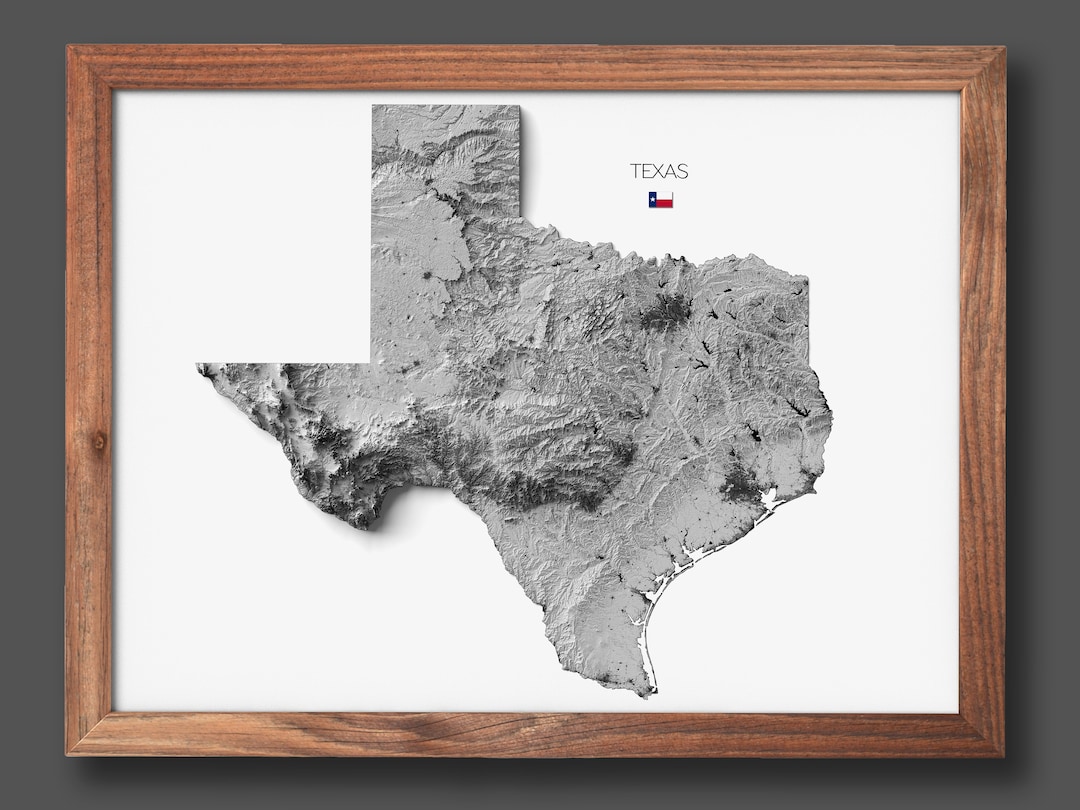 Texas Relief Map | Housewarming Gift | Minimalist Decor | Modern Wall ...