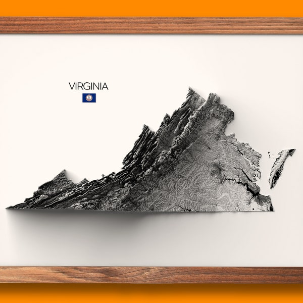 Map of Virginia - Etsy