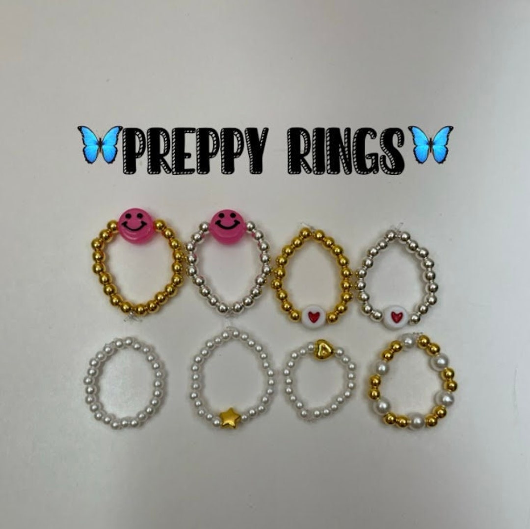 Preppy Aesthetic Customizable Rings - Etsy