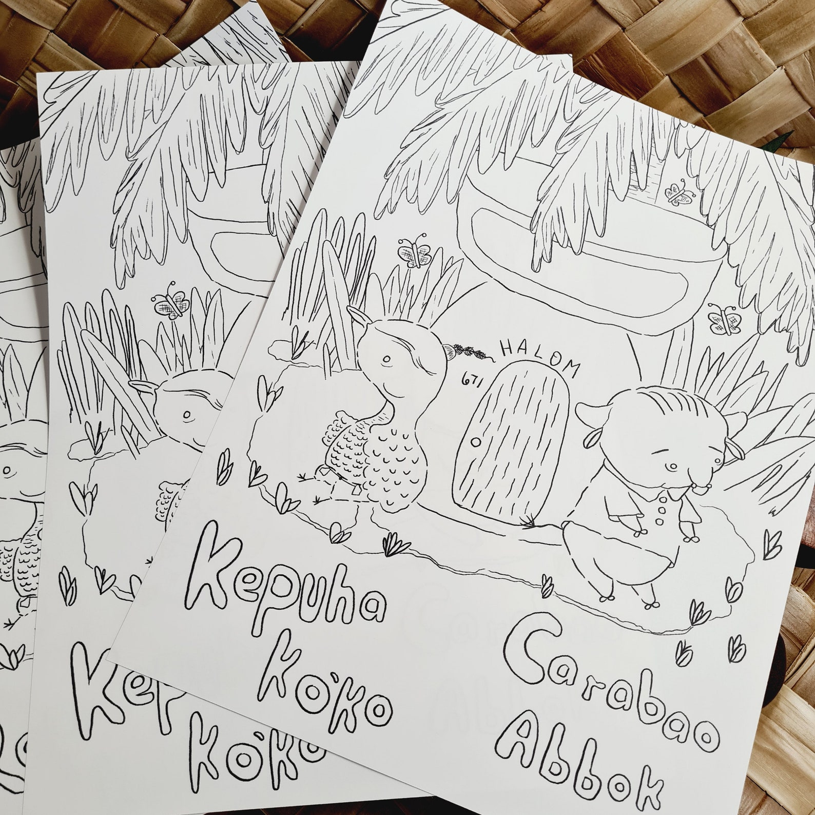 Printable Coloring Page Storybook Theme Little Kepuha Ko'ko & Carabao ...